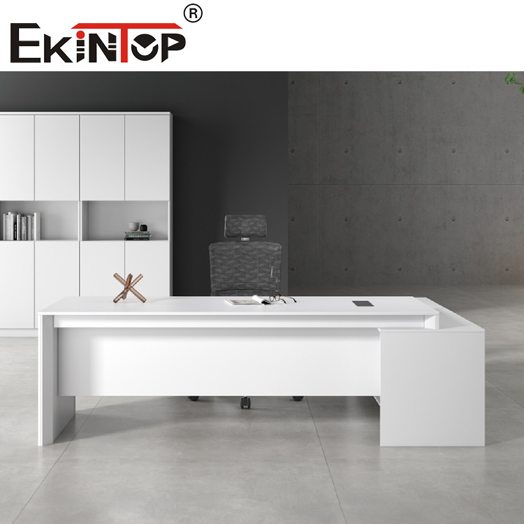 White Modern Office Furniture Desk MDF L Shaped Executive Desk
